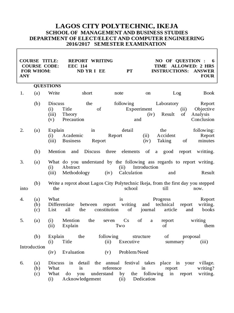 Report Writing Eec 114 ND Yr I Ee | PDF | Science | Cognition