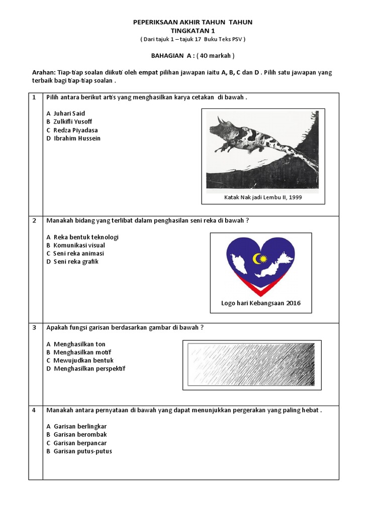 03 Peperiksaan Akhir Tahun Ting 1 | PDF