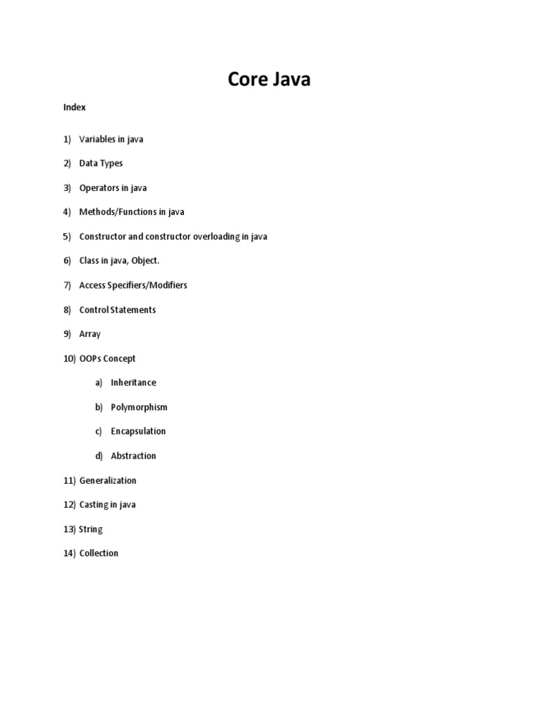 Core Java | PDF | Programming | Constructor (Object Oriented Programming)