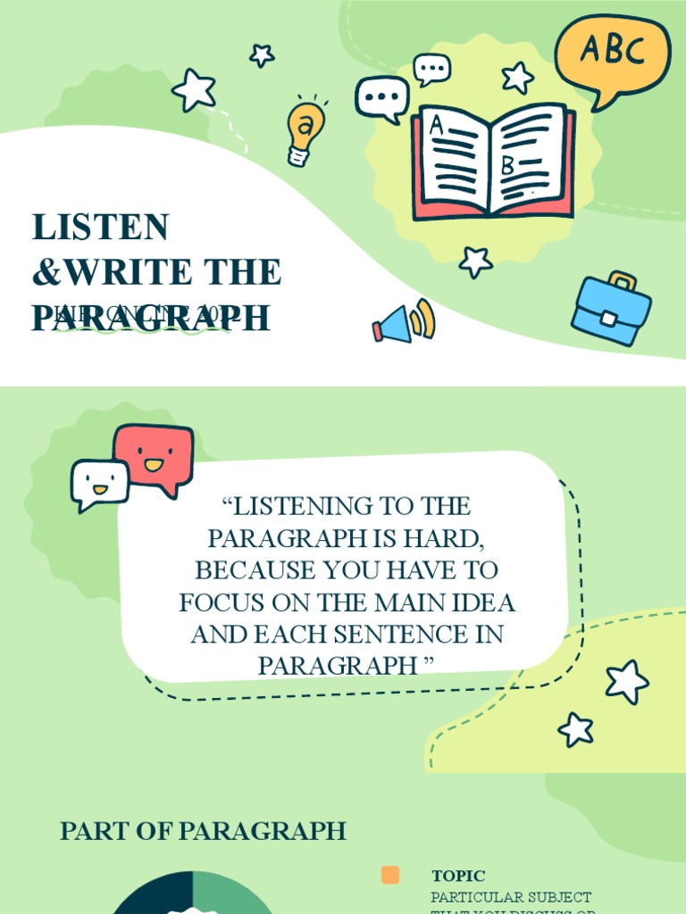 Listen and Write The Paragraph. | PDF