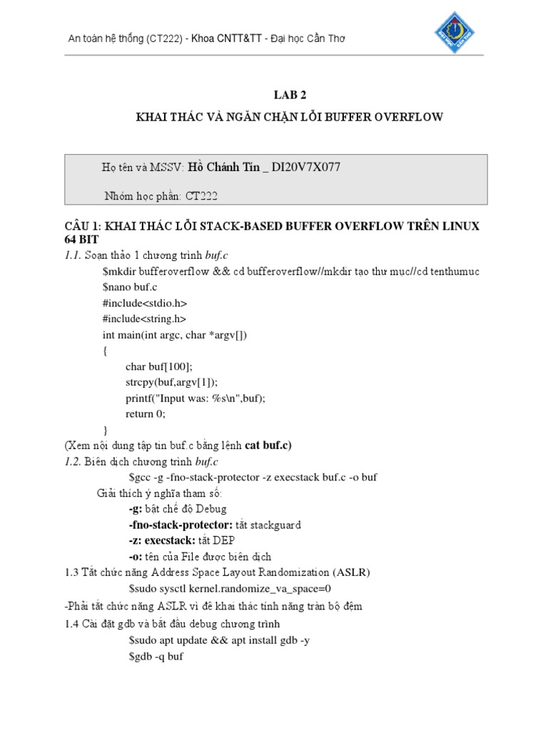 H Chánh Tín MSSV DI20V7X077 | PDF