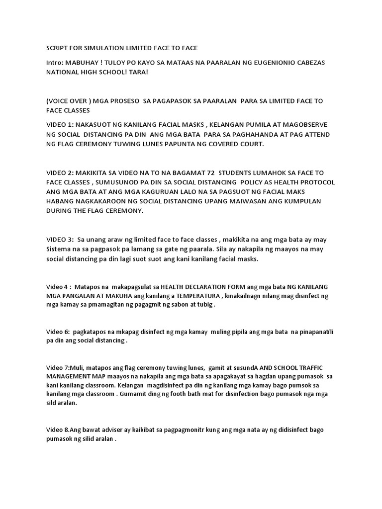 Script Face To Face | PDF