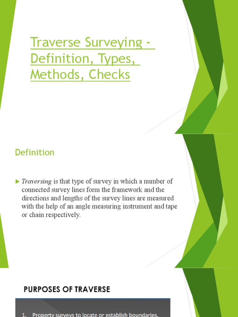 Traverse Surveying - Definition, Types, Methods | PDF | Surveying | Angle