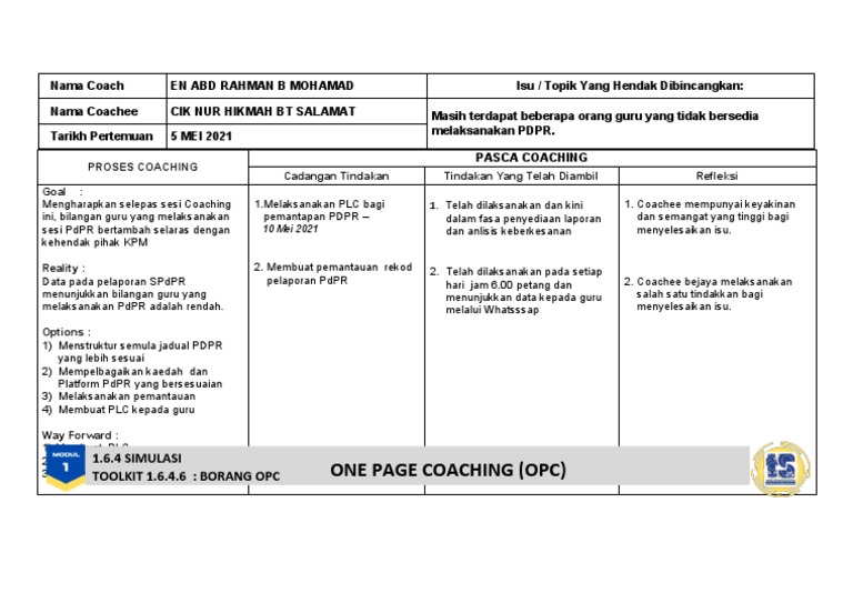 Borang Opc - Senario 2 | PDF