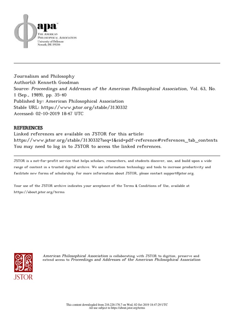 Journalism and Philosophy | PDF | Journalism | Newspapers