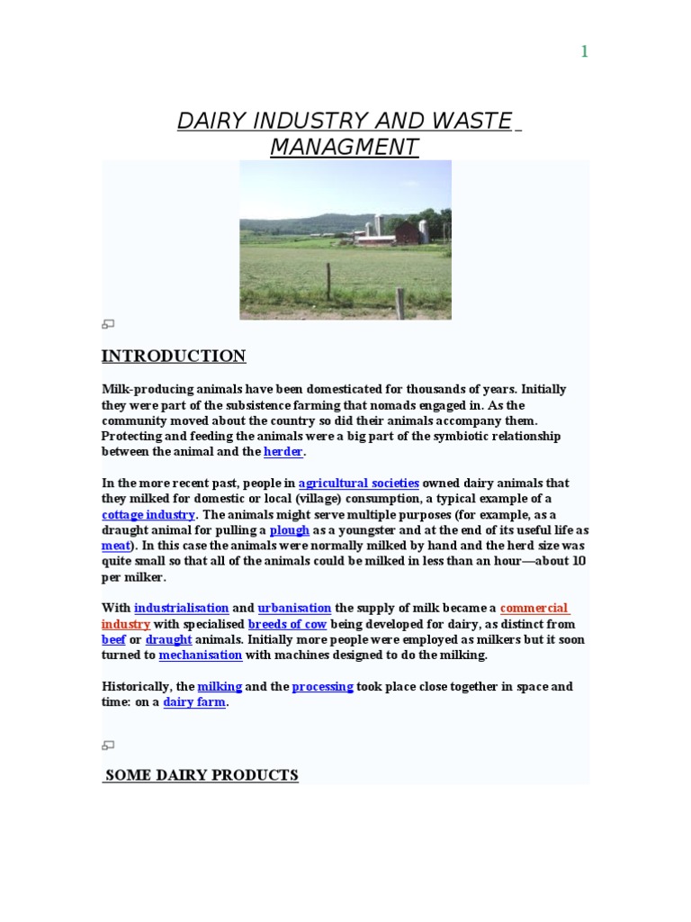 Dairy Waste N Management | PDF | Dairy | Milk