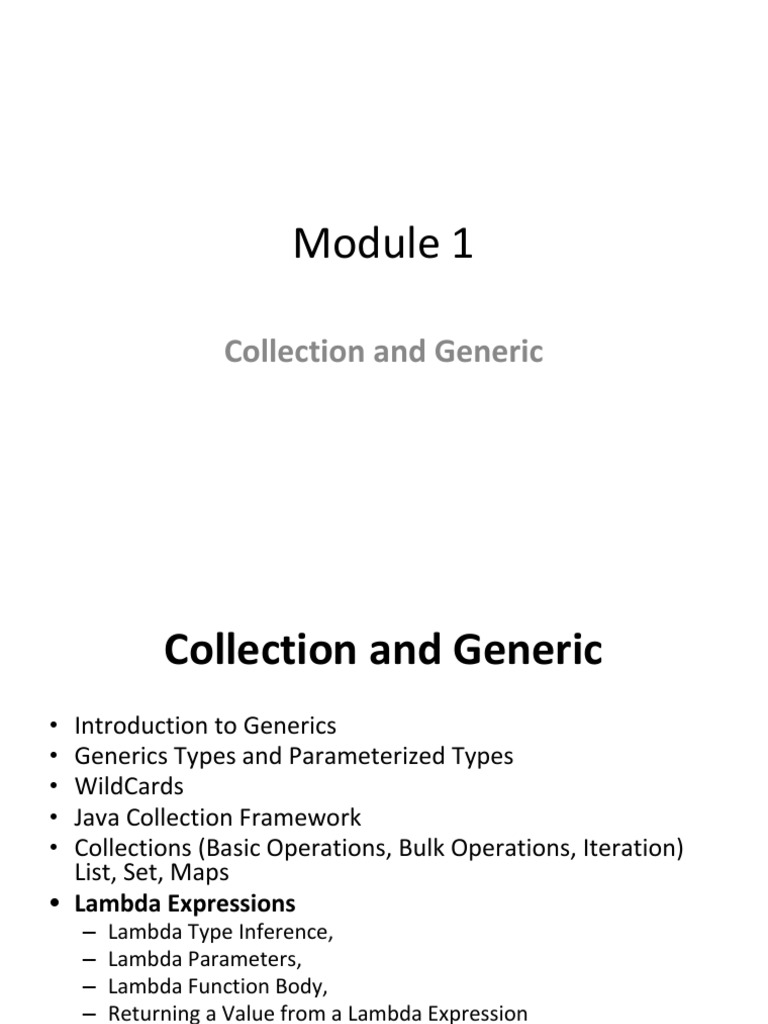 Introduction to Generics and the Java Collection Framework | PDF ...