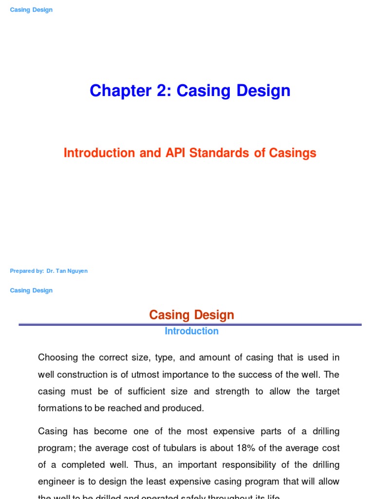 Introduction and API Standards of Casings | PDF | Casing (Borehole ...