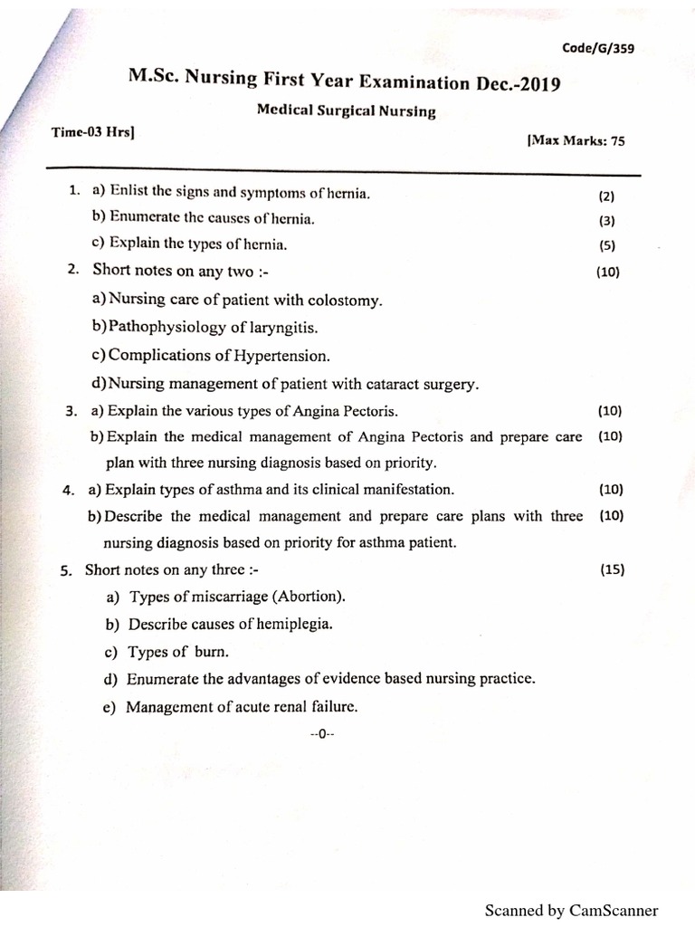 MSC Question Paper | PDF