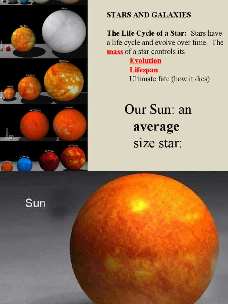 Our Sun: An Size Star:: Average | PDF | Stars | Sun