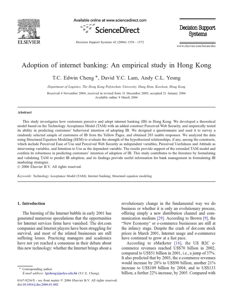 2 Cheng Et - Al Adoption of Internet Banking - An Empirical Study in Hong Kong | PDF | Science ...