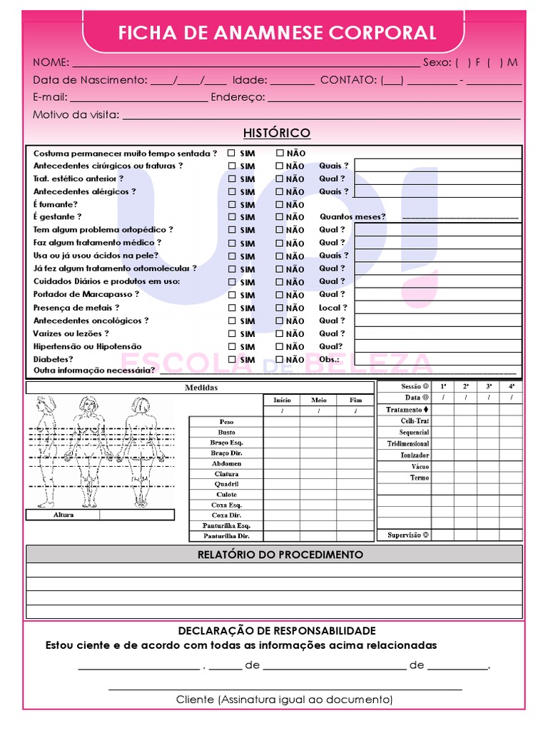 Ficha de Anamnese - Corporal | PDF