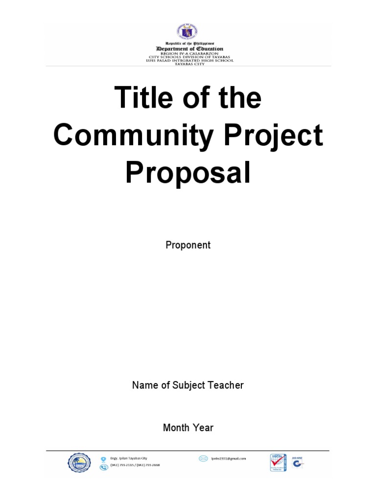 Template of The Community Project Proposal | PDF | Art