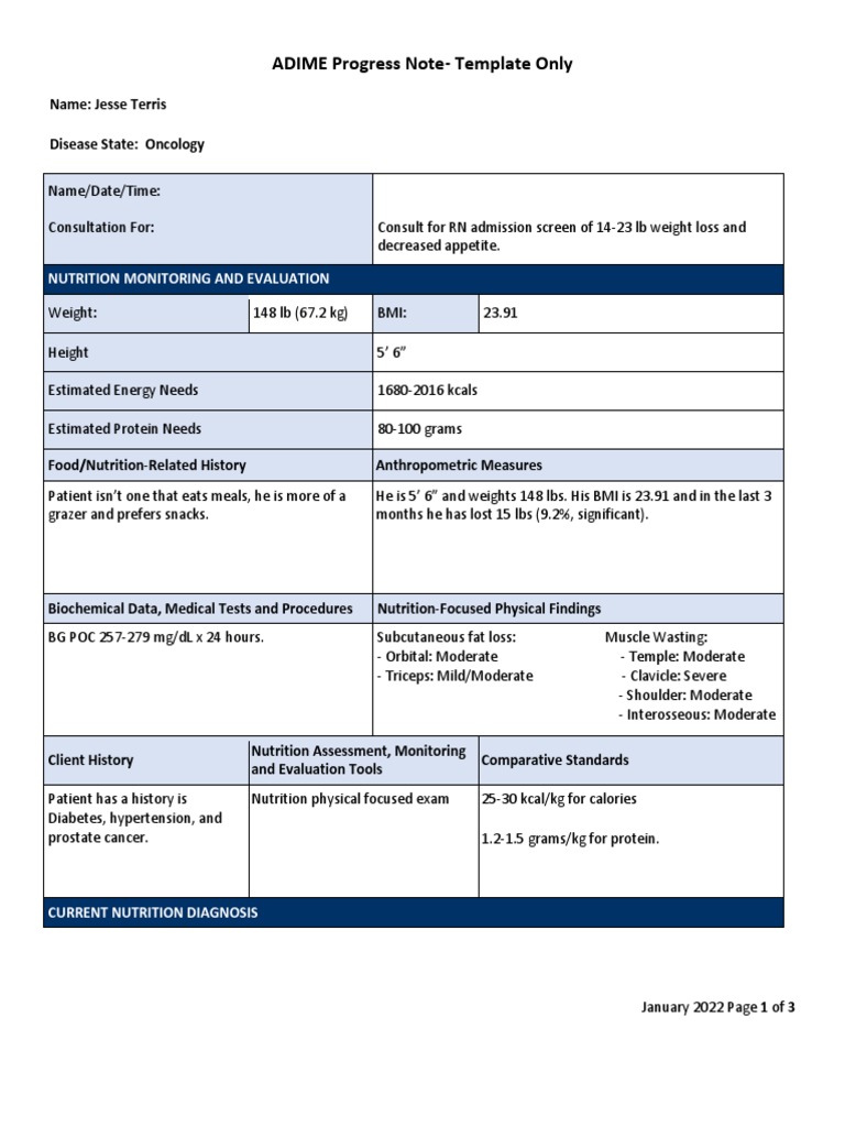 Oncology Case Study | PDF | Weight Loss | Health Care