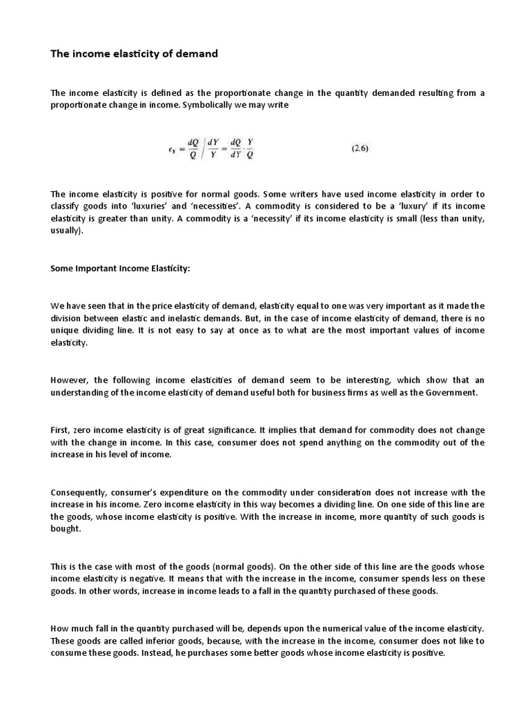 Income and Cross Price Elasticity | PDF | Elasticity (Economics) | Demand
