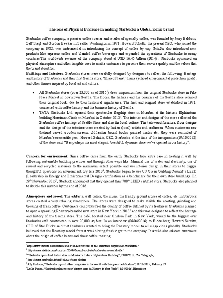 Starbucks physical evidence brand iconic | PDF | Starbucks | Coffee