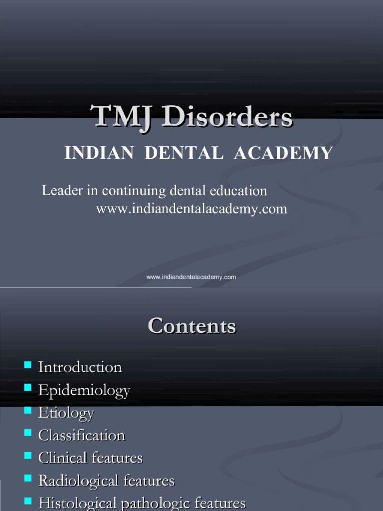 TMJ Disorders 31925296 | PDF | Skeletal System | Health Sciences