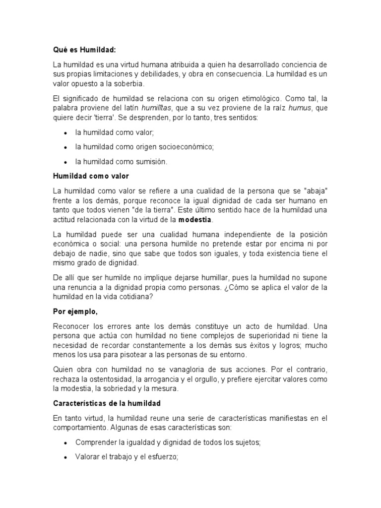 Qué Es Humildad | PDF | Crecimiento personal y profesional