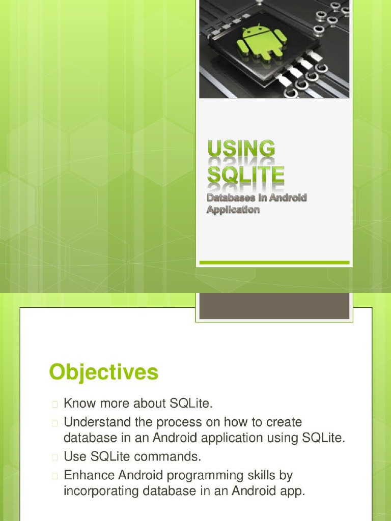 Databases In Android Application Pdf