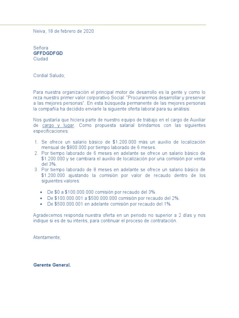 Propuesta Salarial | PDF