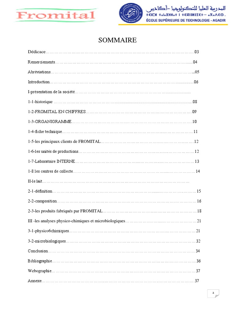 Rapport de Stage D'initiation FROMITAL | PDF | Fromage | Lait