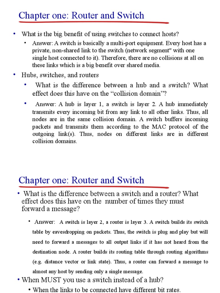 Chapter One: Router and Switch: What Is The Big Benefit of Using ...