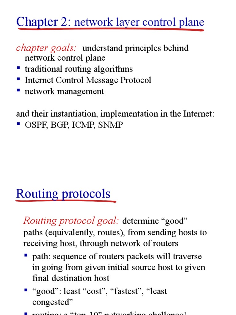 Network Layer Control Plane Chapter Goals Pdf Routing Router Computing 