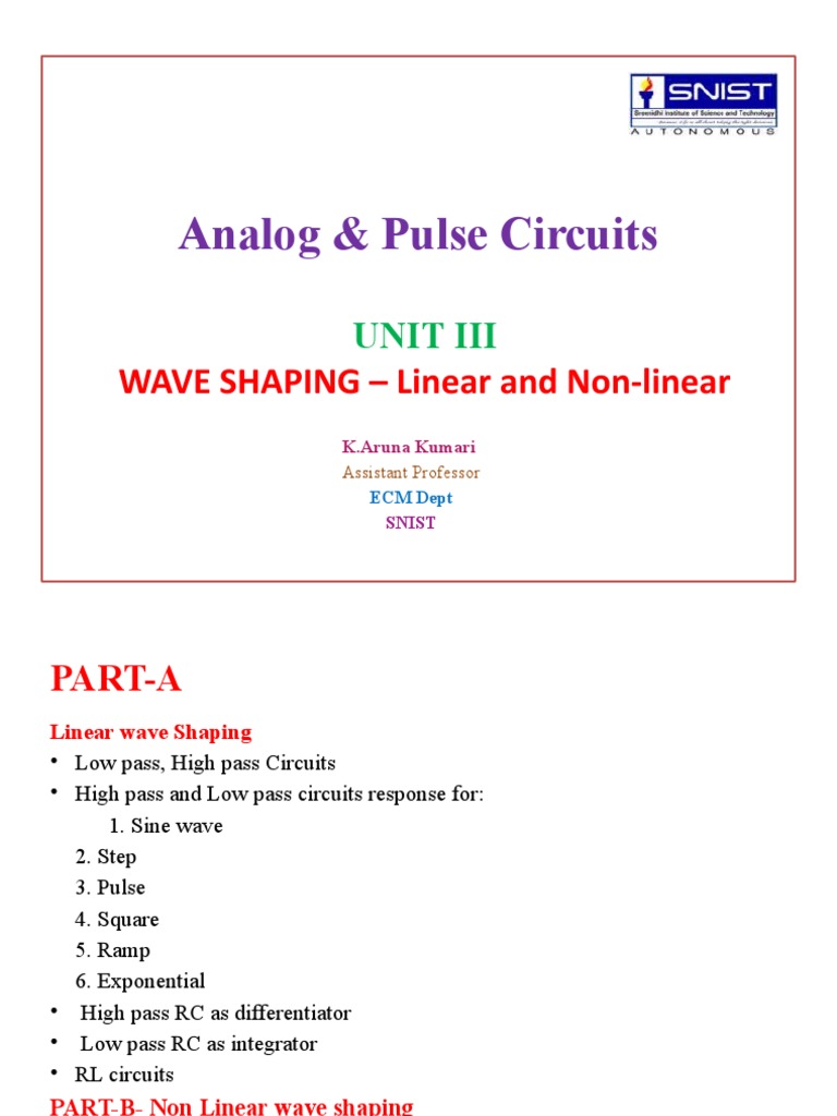 Analog & Pulse Circuits: WAVE SHAPING - Linear and Non-Linear | PDF