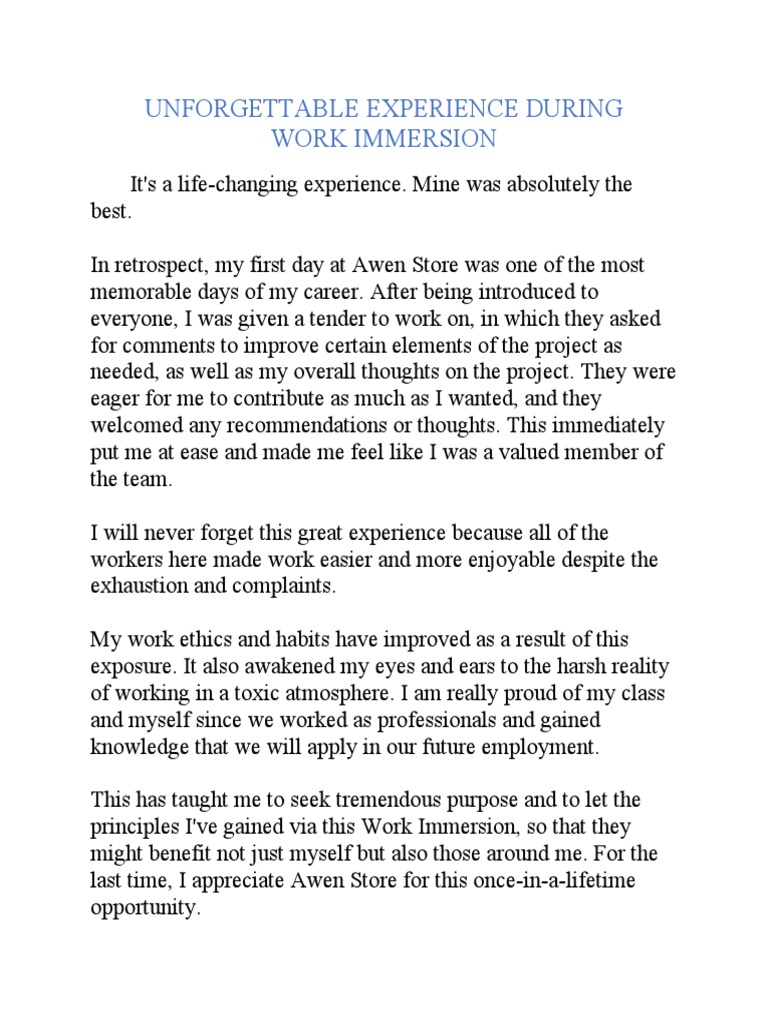 Work Immersion Portfolio | PDF | Point Of Sale | Cognition