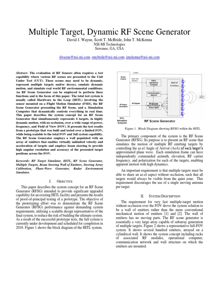 Dynamic RF Scene Generator for HITL | PDF | Antenna (Radio) | Electronics