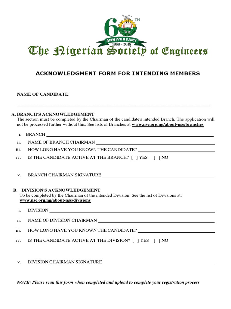 Acknowledgement Form Updated | PDF