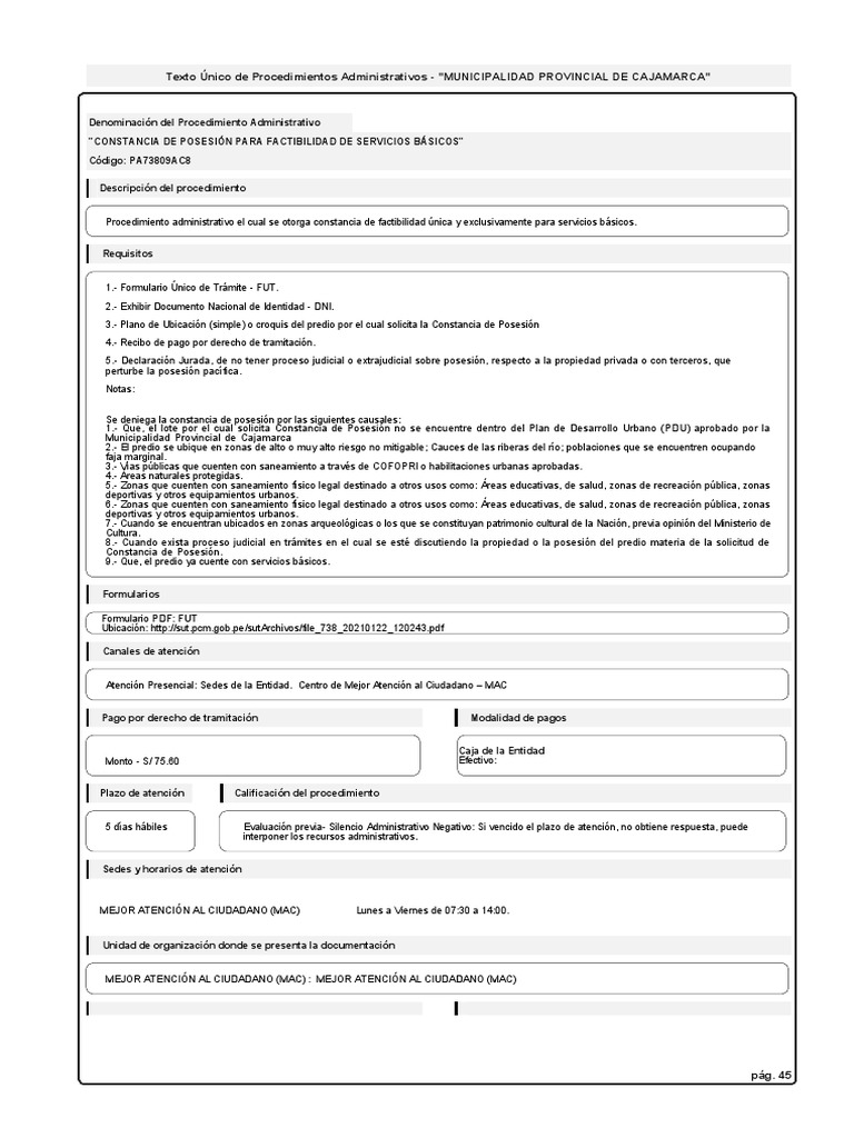 Constancia de Posesión para Factibilidad de Servicios Básicos | PDF | Justicia | Apelación