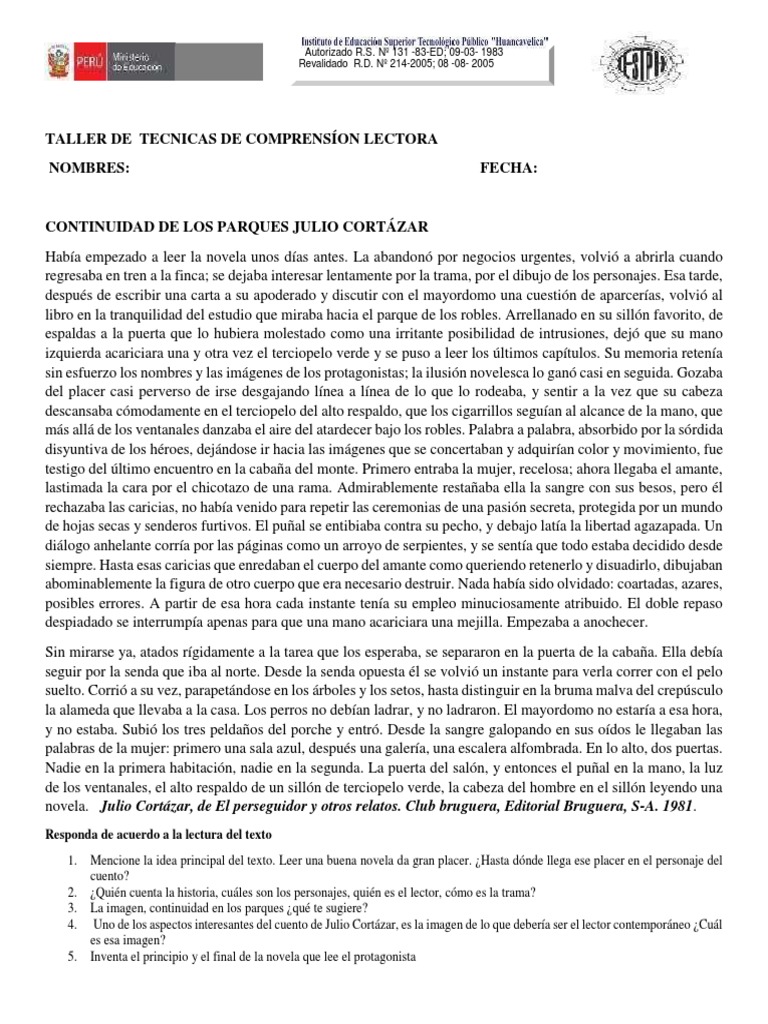 Continuidad de Los Parques Julio Cortázar | PDF | Cuentos