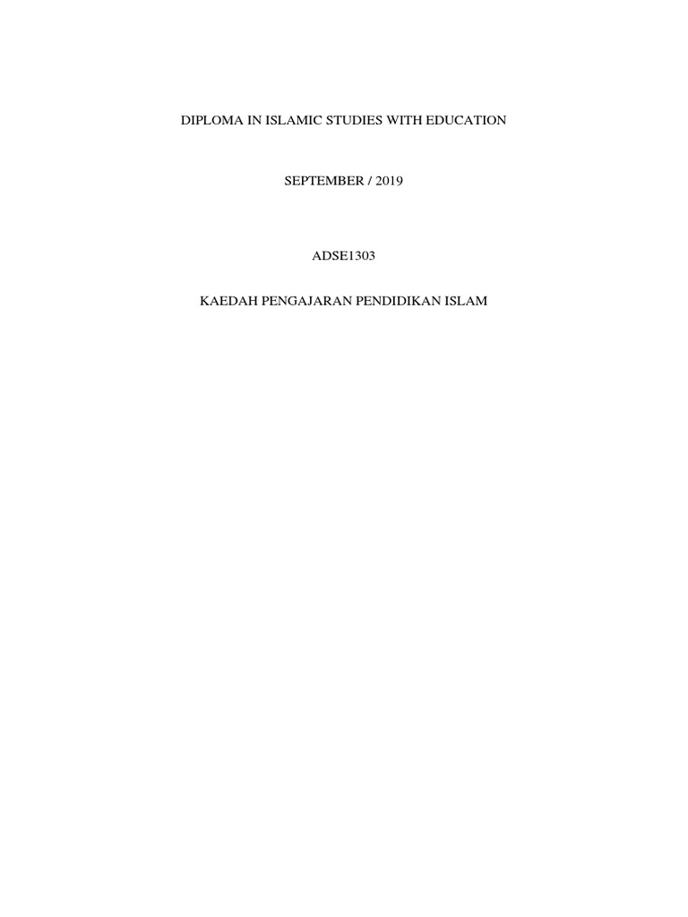 Kaedah Pengajaran Pendidikan Islam | PDF