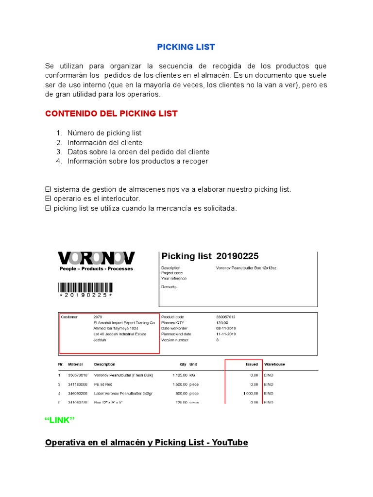 Picking List | PDF