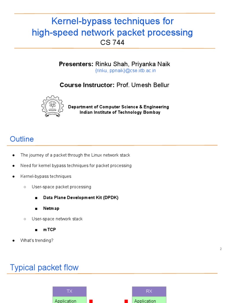 CS744_kernel-bypass_theory_slides | PDF | Network Interface Controller | Network Packet