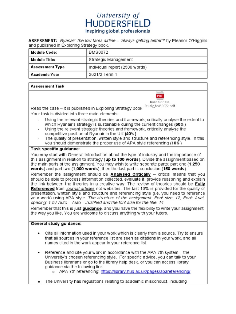 PG Assessment Brief and Assessment Criteria 21-22 - BMS0072 | PDF | Insight | Evaluation