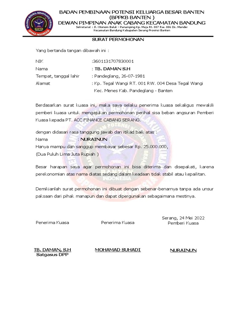 Surat Permohonan Leasing | PDF