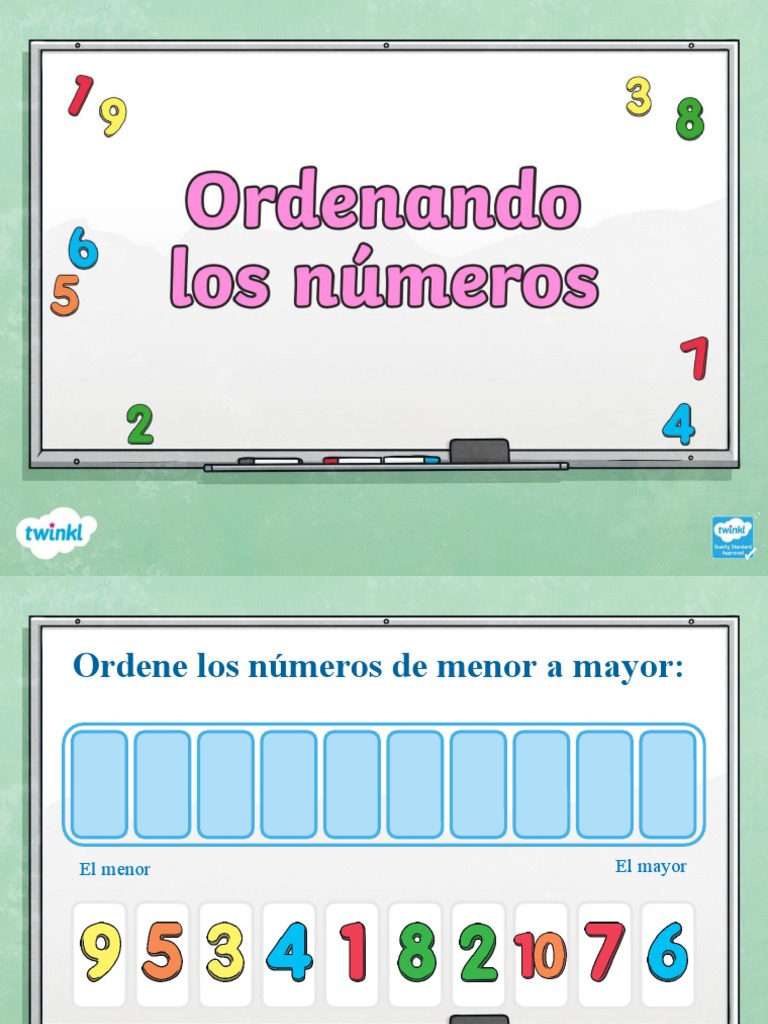 Sa M 1626839563 Powerpoint Ordenando Los Numeros Ver 1 | PDF