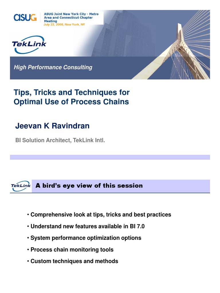 Tips Tricks and Techniques For Optimal Use of Process Chains | PDF | Real Time Computing ...