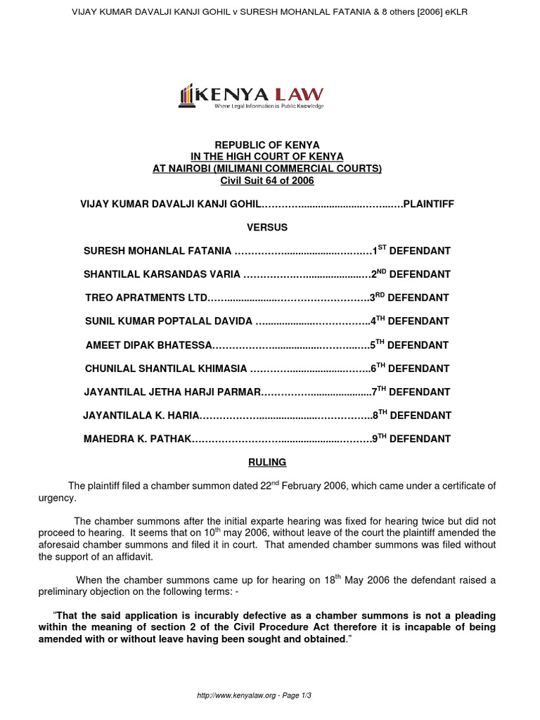 Wheter Chamber Summons Is A Pleading | PDF | Pleading | Public Sphere