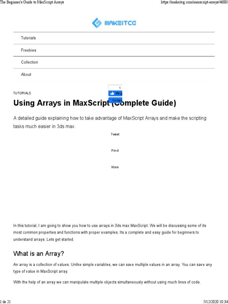 3d MAX Script | PDF | Array Data Structure | Array Data Type