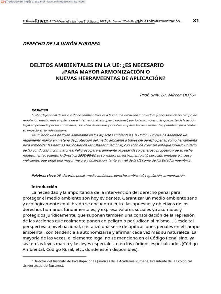 Mircea Dutu Traducido | PDF | Derecho penal | Unión Europea