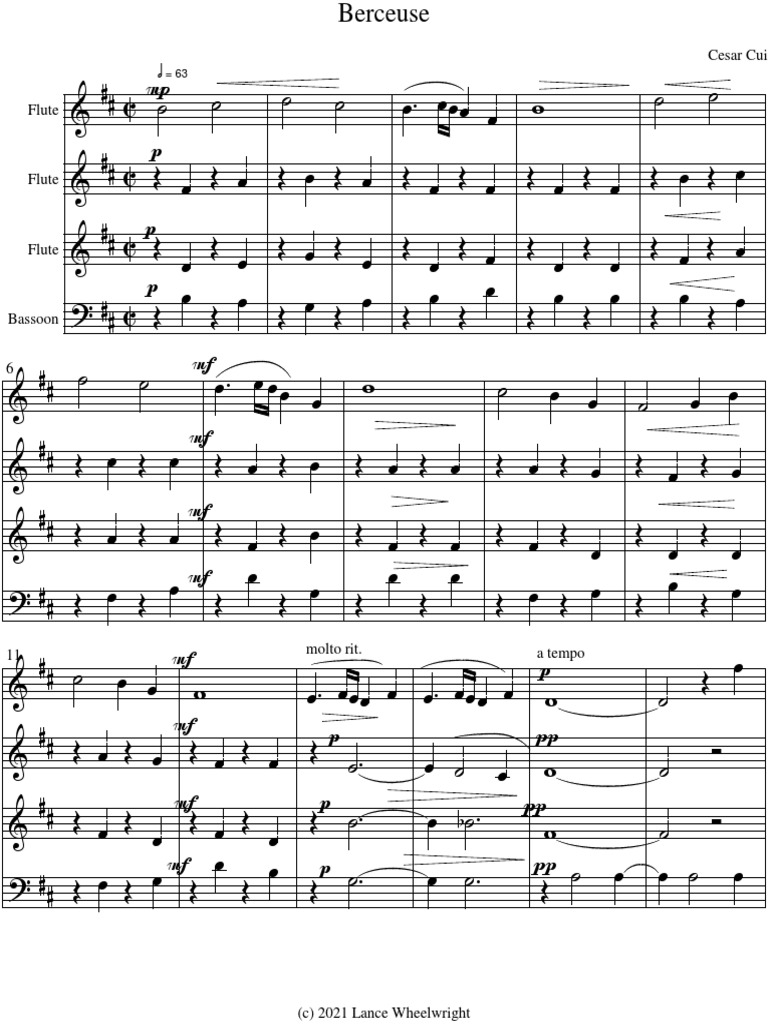 Cesar Cui - Berceuse | PDF