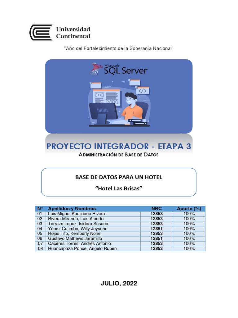 PA3 - AdBdD - Proyecto Integrador (Etapa 3) - VFinal | PDF | Bases de ...