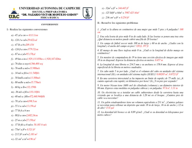 1 Conversiones (Practica) | PDF | Galón | Cantidad