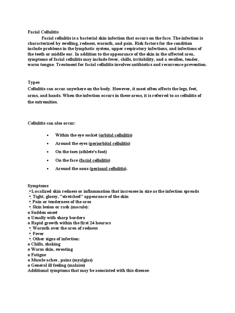 Facial Cellulitis | PDF | Infection | Streptococcus