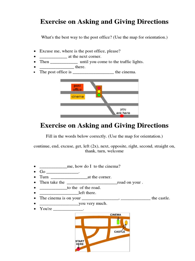 Tests Asking and Giving Directions | PDF