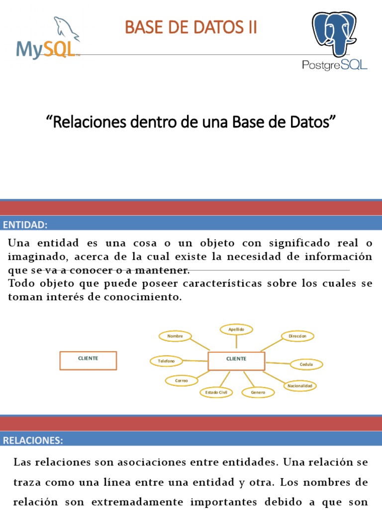 Relaciones y conceptos clave en bases de datos | PDF | Base de datos ...