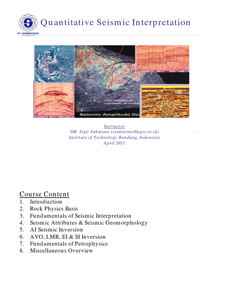 Quantitative Seismic Interpretation | PDF | Porosity | Petroleum Reservoir